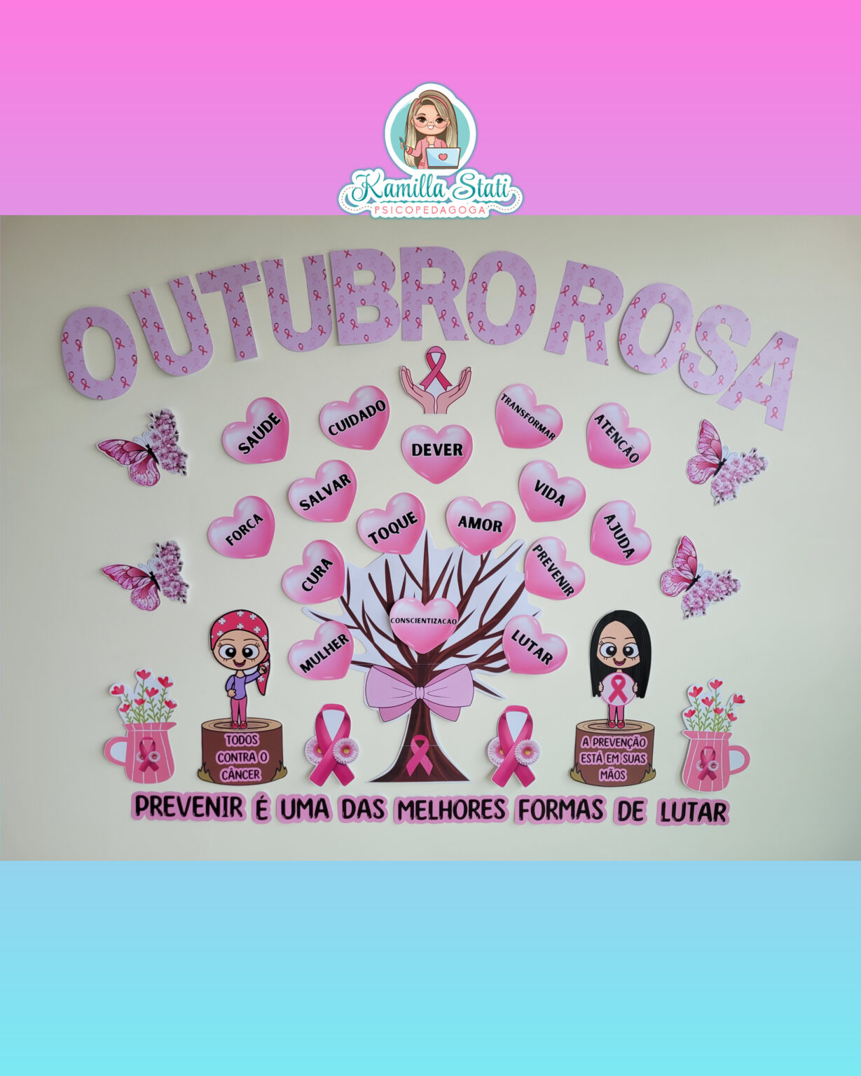 Painel outubro rosa - Materiais Para Profes: Seu Portal de Recursos