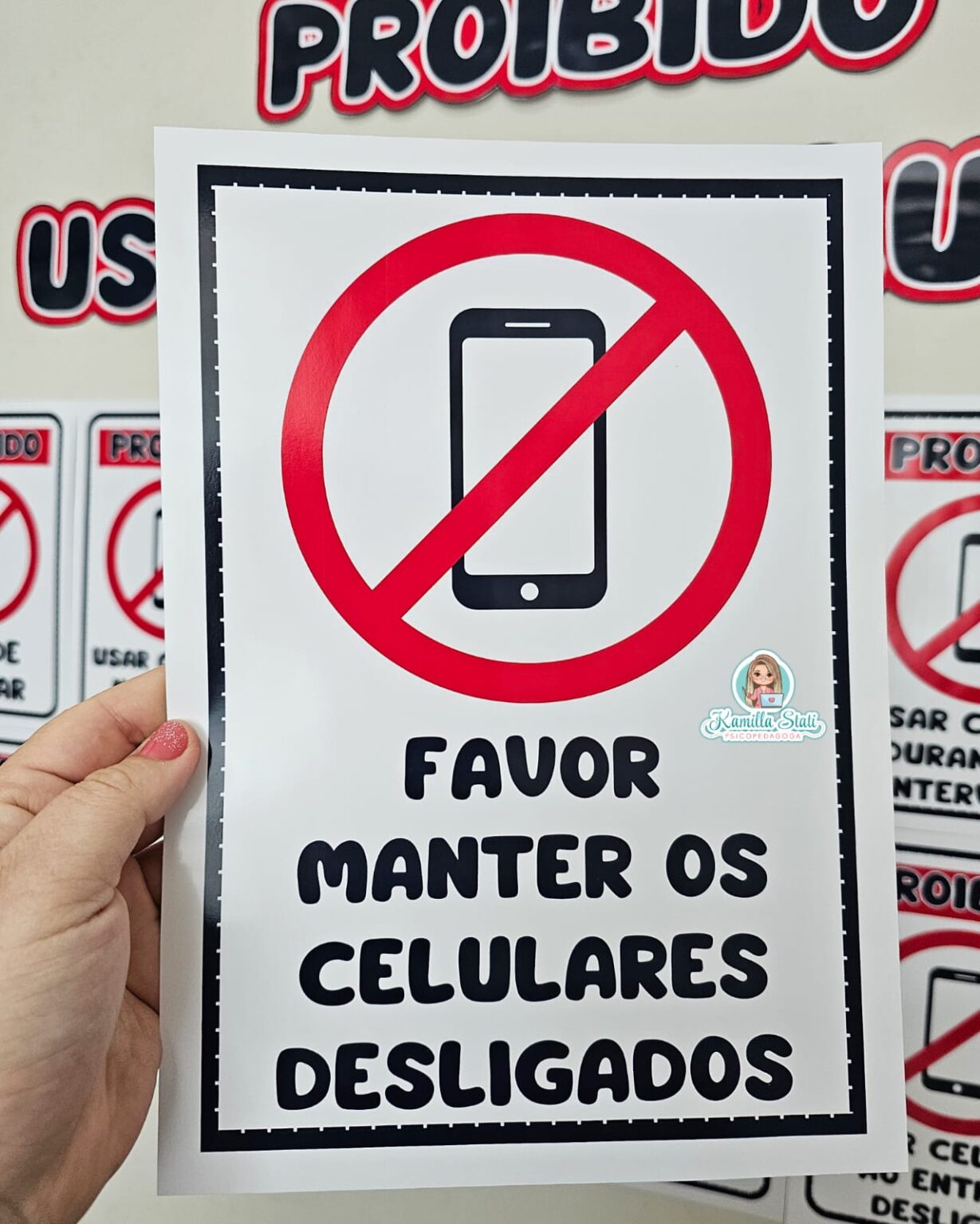 Placas proibido uso de celular nas escolas - Materiais Para Profes: Seu ...
