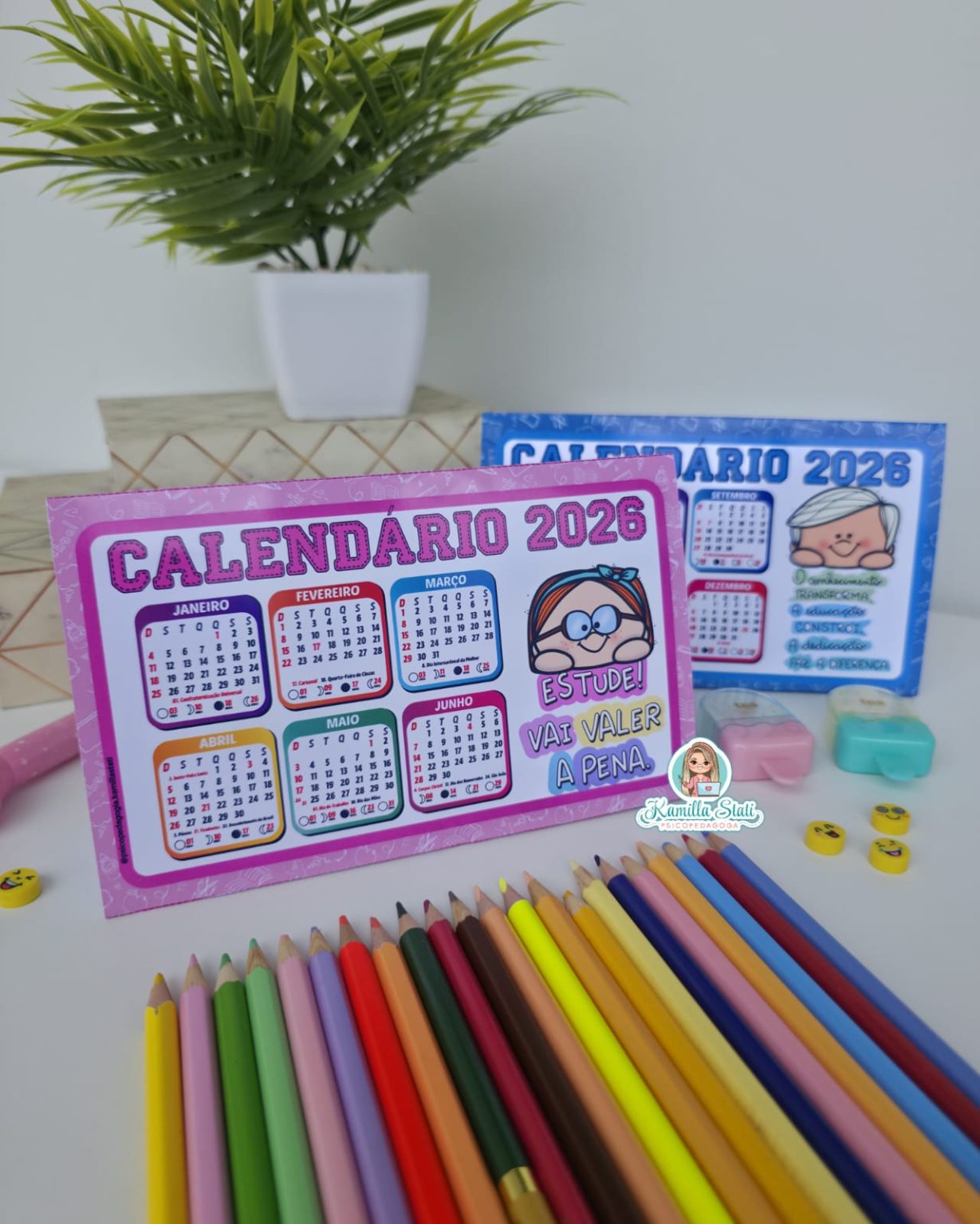 Calendário de mesa interativo 2026 - Materiais Para Profes: Seu Portal ...